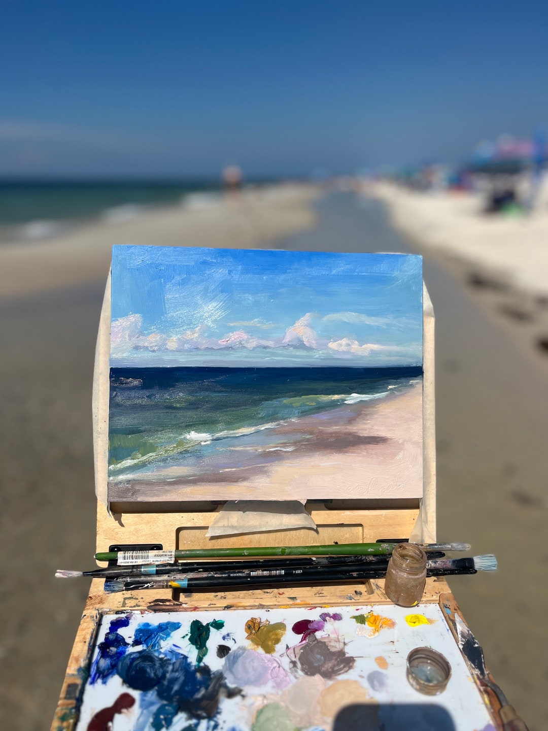 Seascape Painting, Original Oil Painting, Ocean Art, Gulf Shores ...