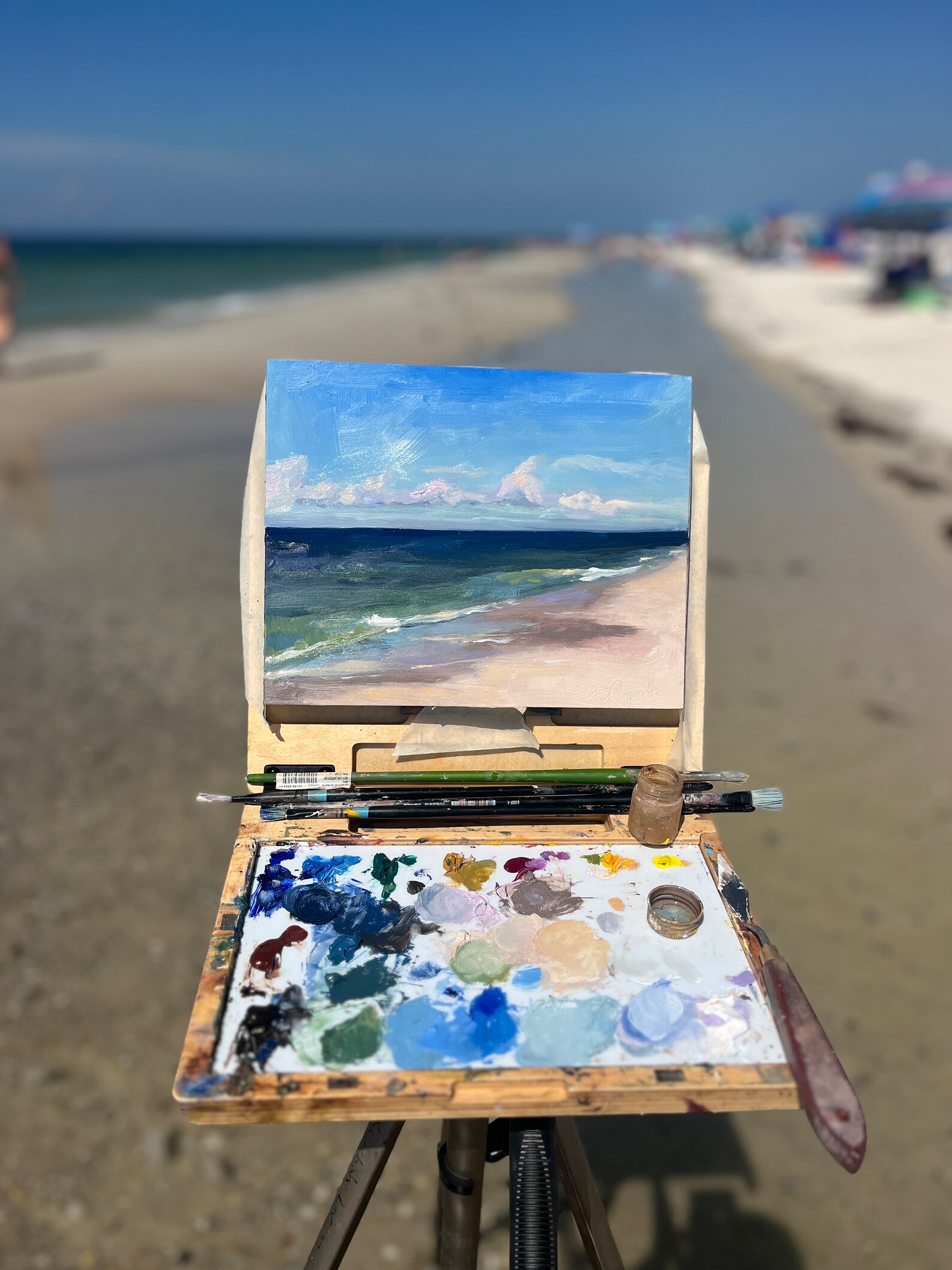 Seascape Painting, Original Oil Painting, Ocean Art, Gulf Shores ...