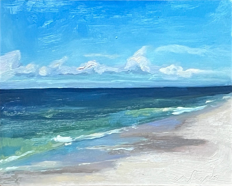 Seascape Painting, Original Oil Painting, Ocean Art, Gulf Shores ...