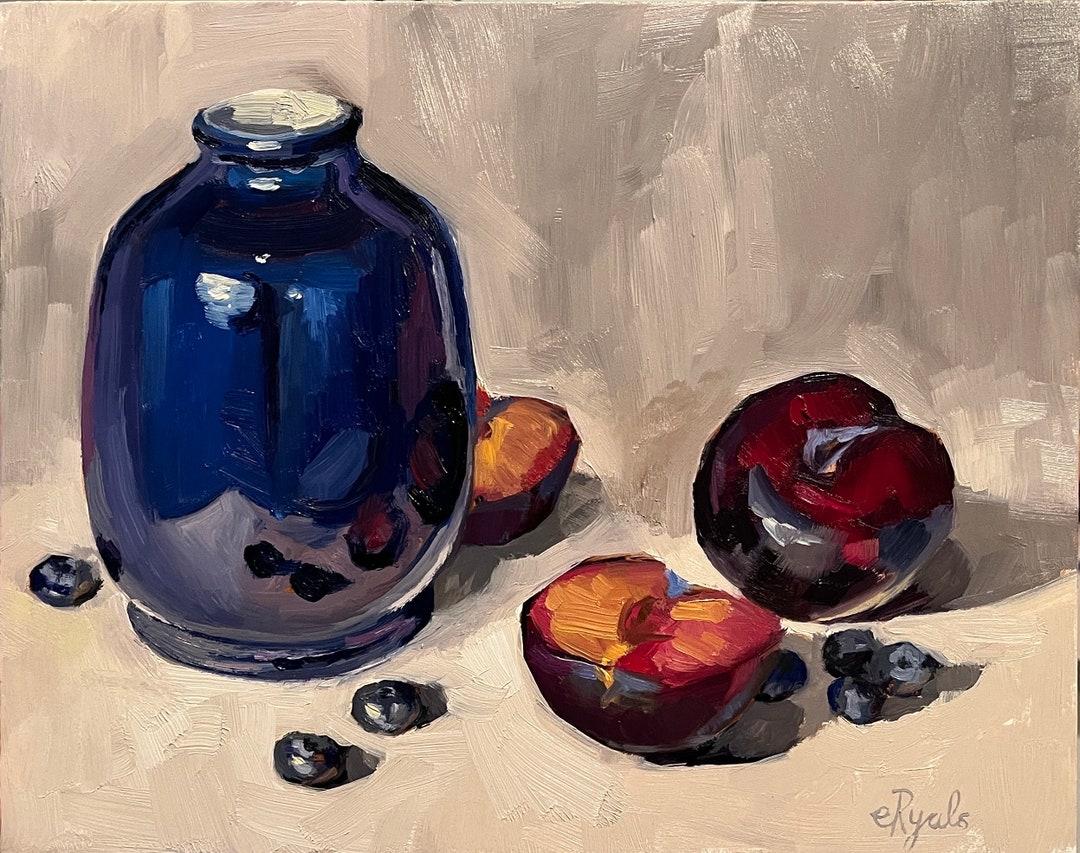 Fruit Still Life, Original Oil Painting, Food Art, Kitchen Painting ...
