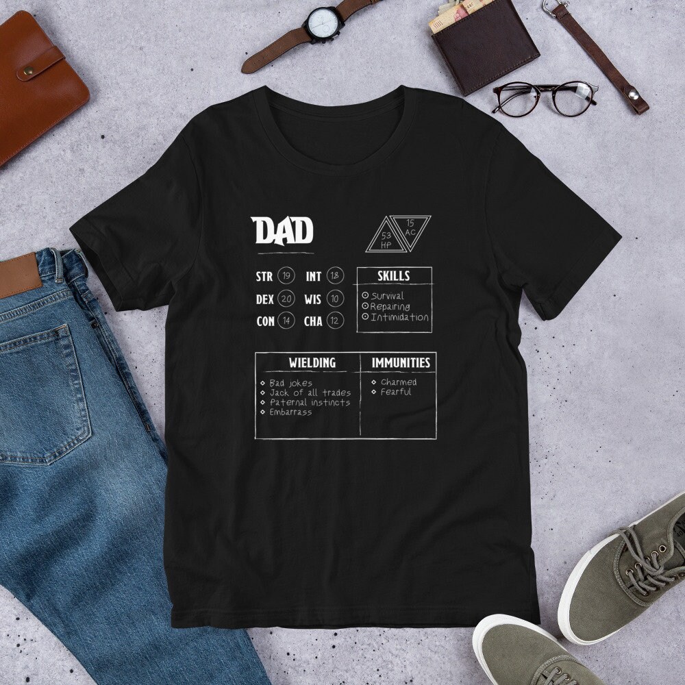 Dad Character Sheet | Dnd Dad Shirt | Dnd Dungeon Dad Shirt | D&D ...