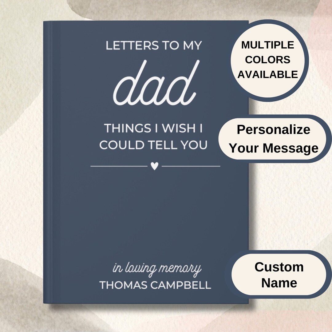 Letters to My Dad Personalized Journal, Loss of Father Memorial Gift ...
