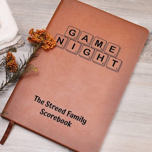 Game Night Score Book Leather Cover, Personalized Game Gifts, Score ...
