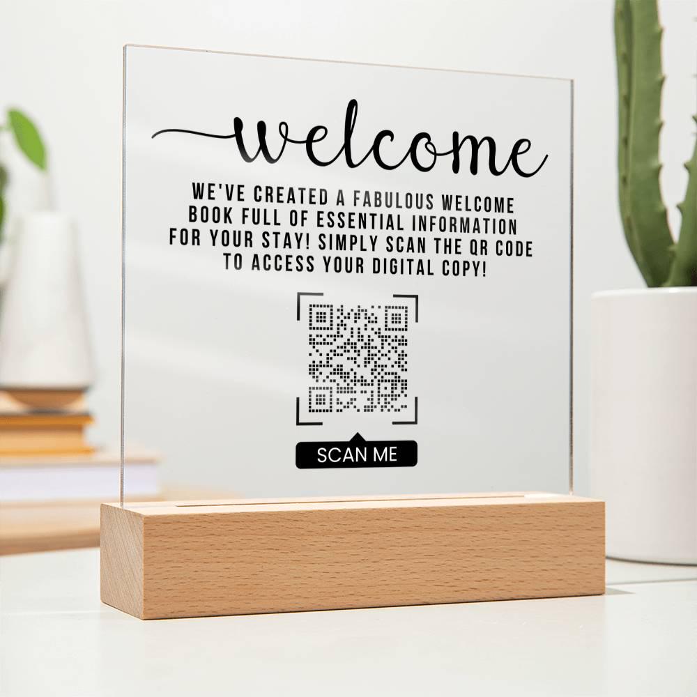 Airbnb Welcome Book QR Code Sign, Vacation Rental Digital Welcome Book ...