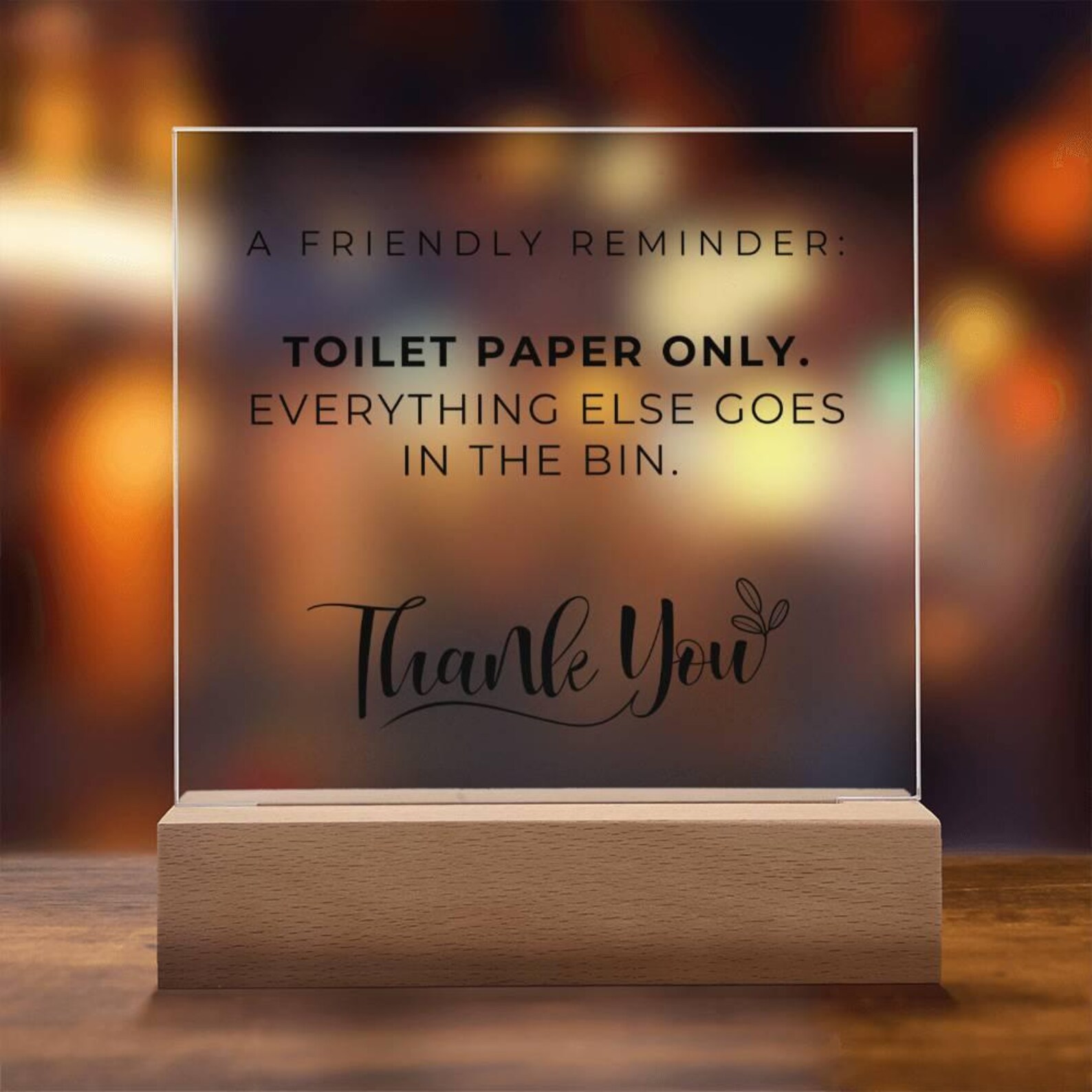 Sensitive Septic Sign - Only Flush Toilet Paper, Guest Reminder Plaque ...