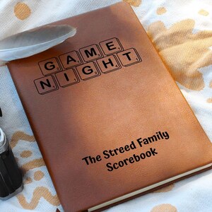 Game Night Score Book Leather Cover, Personalized Game Gifts, Score ...