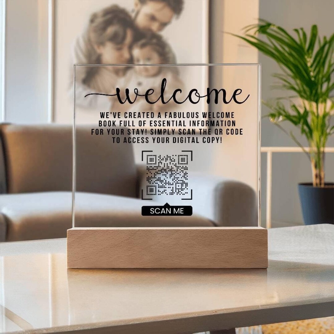 Airbnb Welcome Book QR Code Sign, Vacation Rental Digital Welcome Book ...