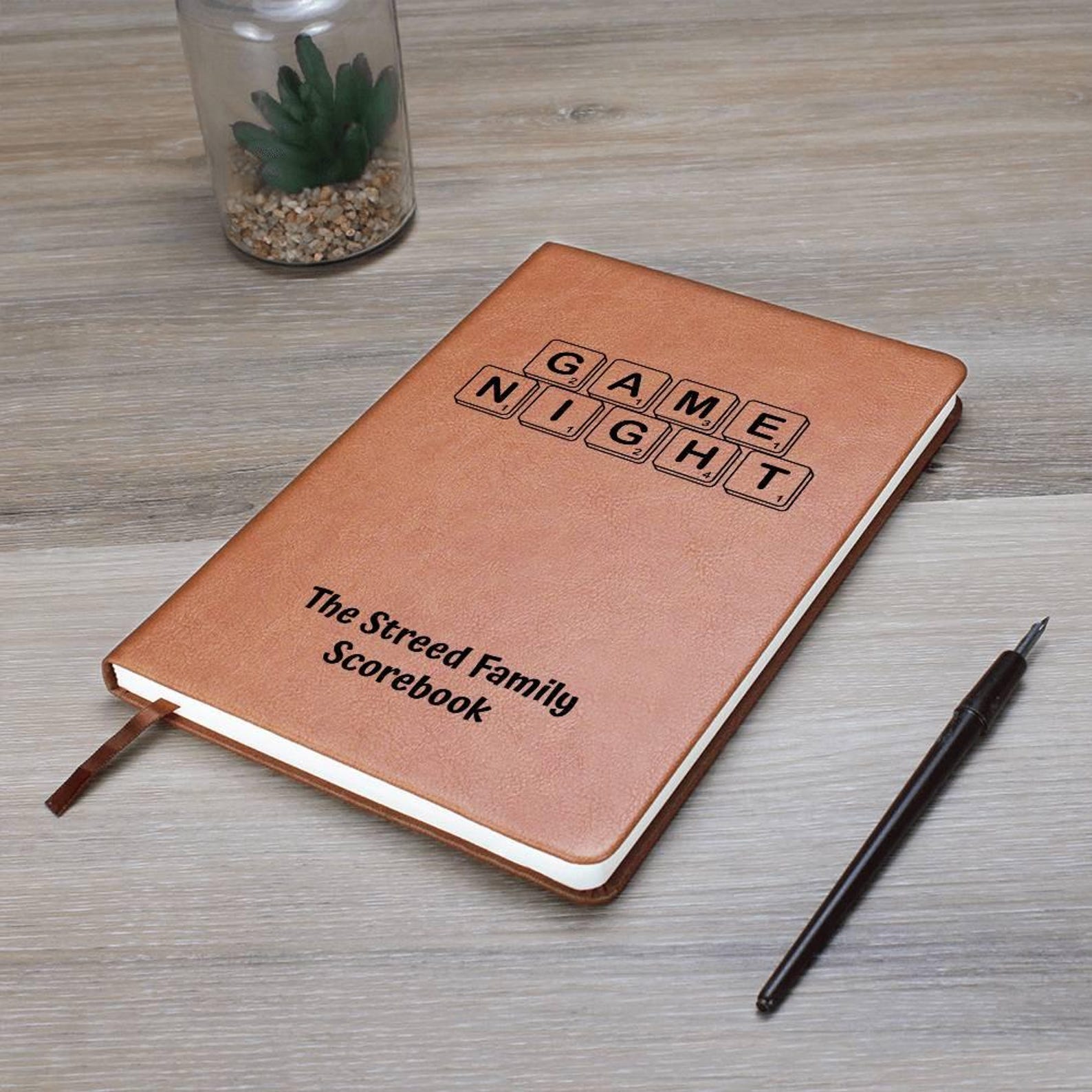 Game Night Score Book Leather Cover, Personalized Game Gifts, Score ...