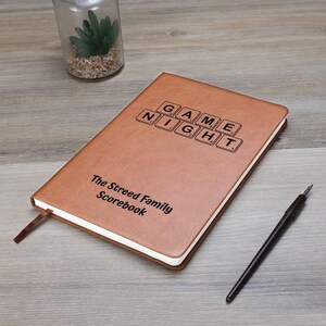 Game Night Score Book Leather Cover, Personalized Game Gifts, Score ...