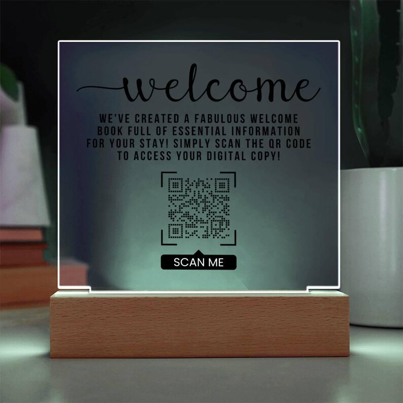 Airbnb Welcome Book QR Code Sign, Vacation Rental Digital Welcome Book ...