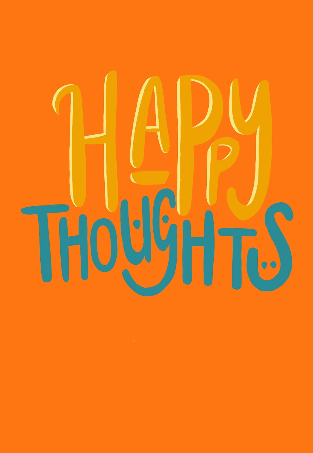 Printable Happy Thoughts Poster | Instant Gift | Well- Being | Positive ...