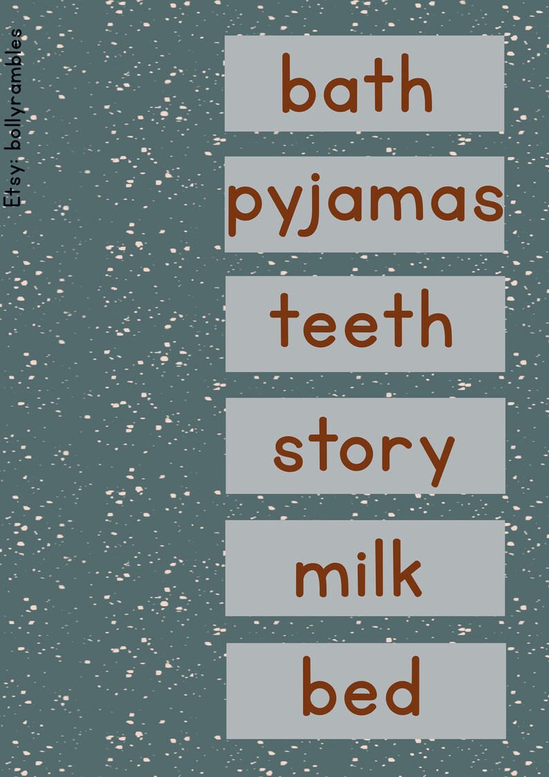 Evening Routine Checklist Digital Download Print on Demand - Etsy