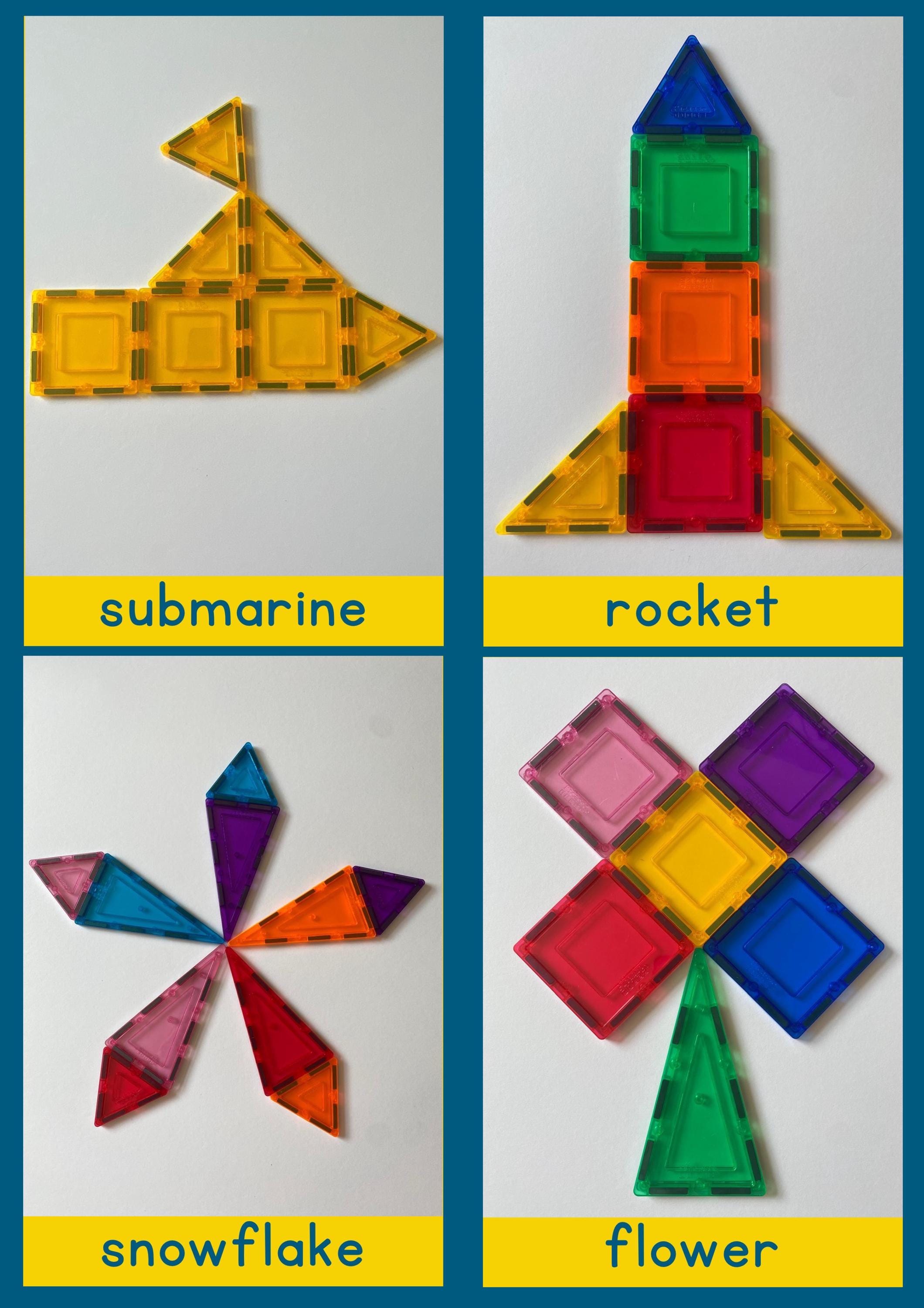Magnetic Tile Challenge Pattern Maker Cards X20 | Digital Printable ...