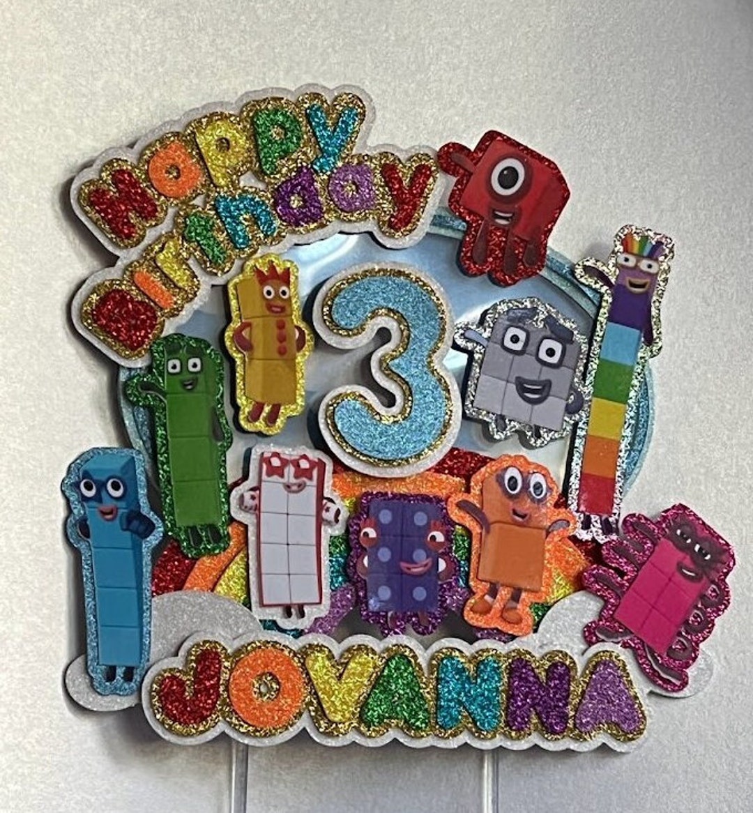 Number Blocks *inspired* Cake Topper and Cupcake Toppers. Made in UK - Etsy