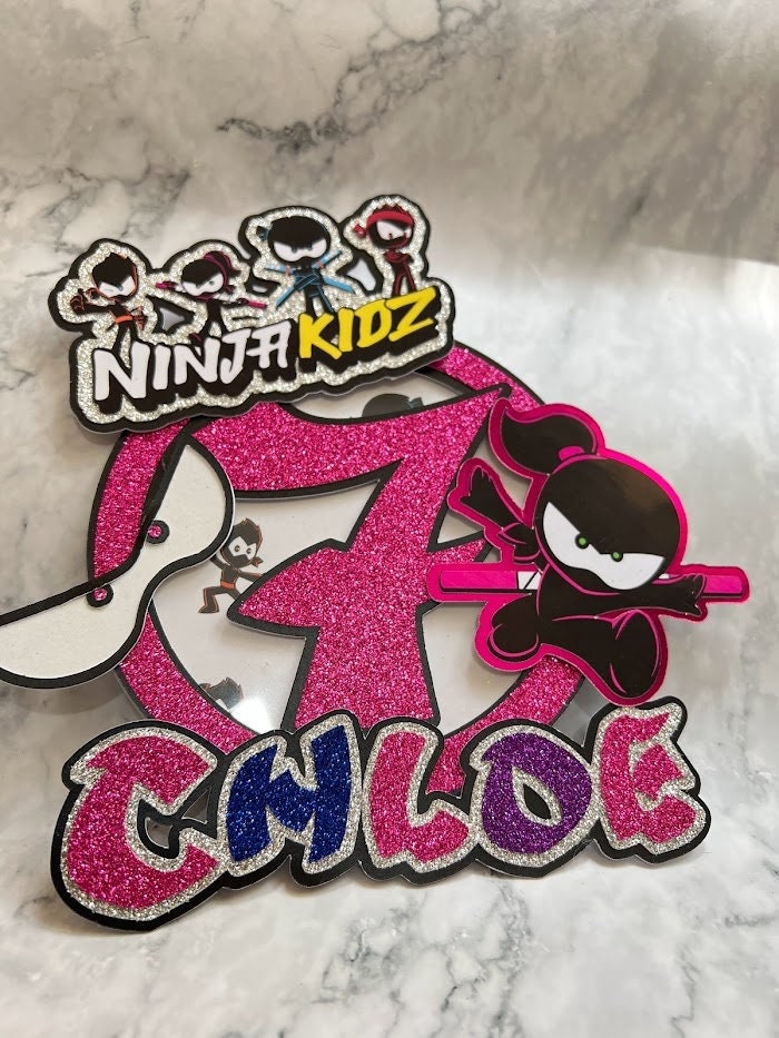 Ninja Kidz Inspired Cake Topper- Pink - Etsy