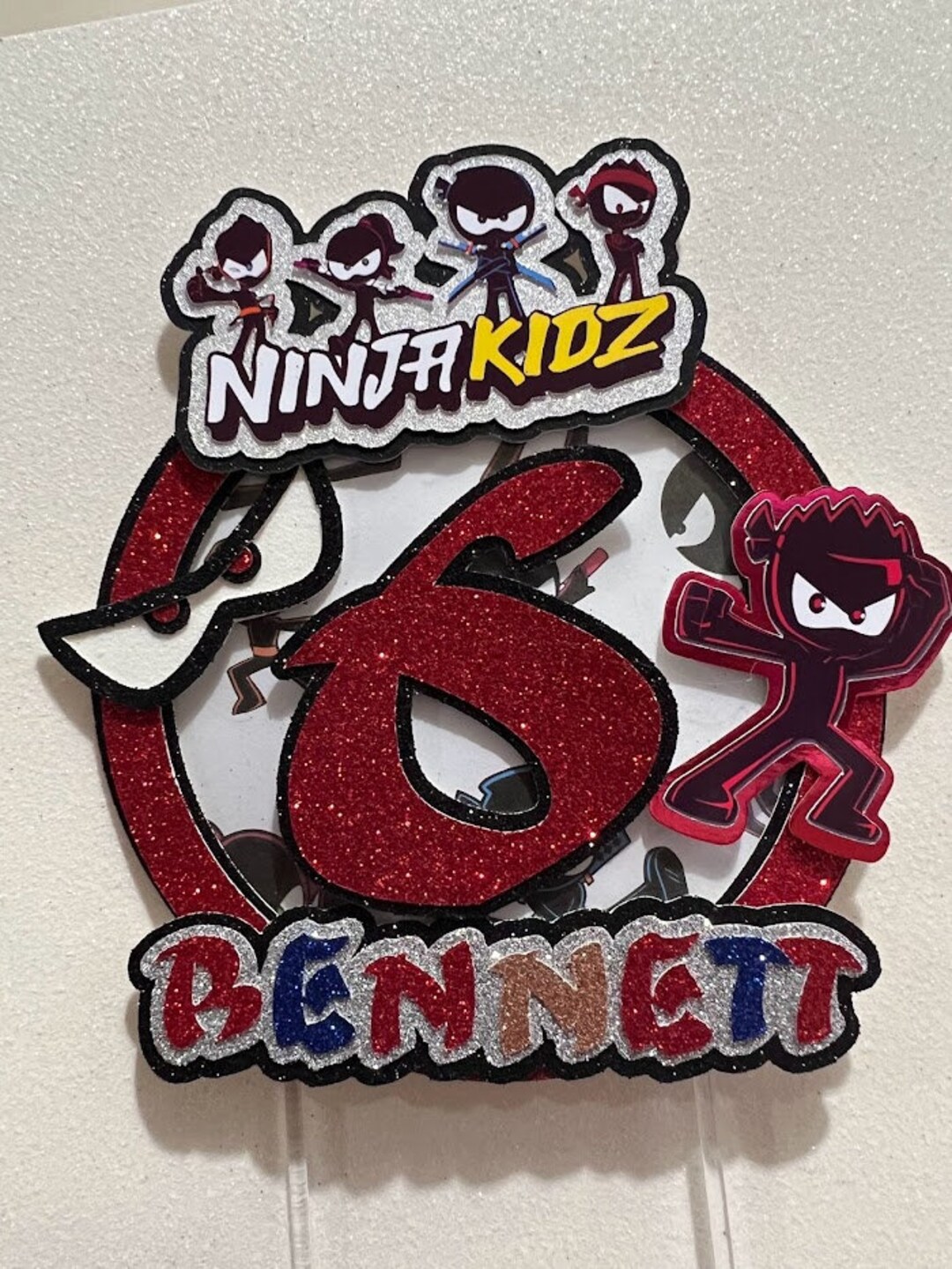 Ninja Kidz Inspired Cake Topper- Red - Etsy