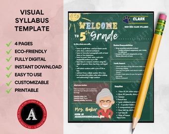 Editable Class Syllabus, Visual Syllabus Template, Templates for ...