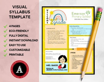 Editable Class Syllabus, Visual Syllabus Template, Templates for ...