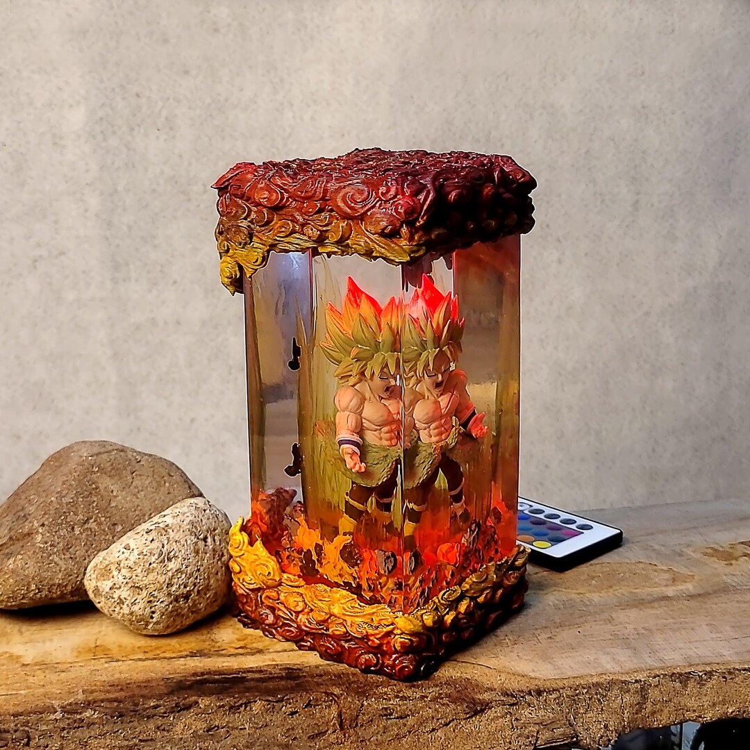Dra.gon Ball Bro.ly Chibi Diorama Epoxy Resin Lamp, Night Light ...
