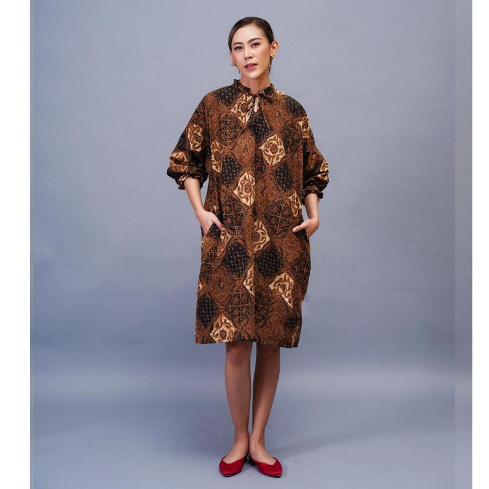 Marmela Series Jumbo Oversized Tunic Batik Dress, Batik Dress, Boho ...