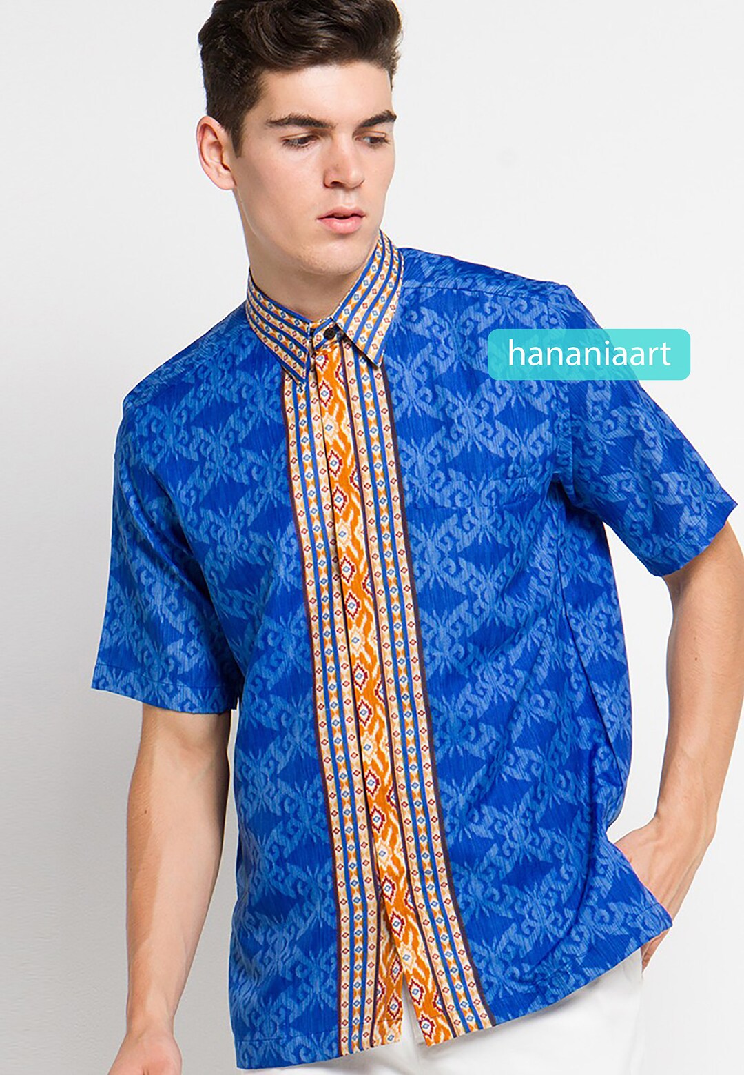 Adikusuma Batik Shirt for Men Layangan Kembang Pattern Elegance, Men ...