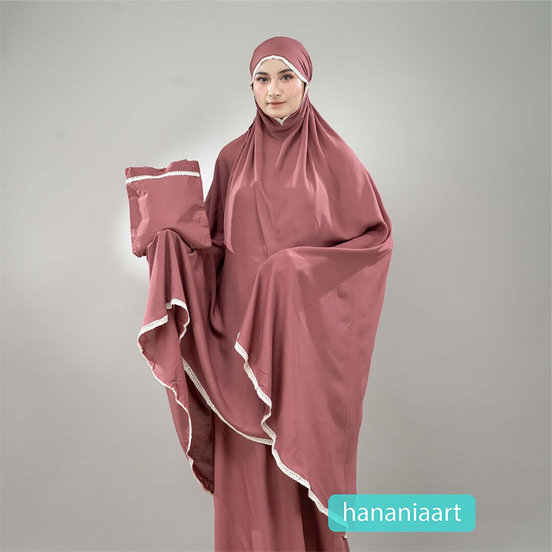 Elegance Tazbiya Lace Plain Series Prayer Set Mukena, Women Prayer Set ...