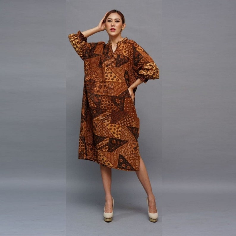 Batik Dress Batik Women's Tunic Dwinata Long, Batik Dress, Boho Dress ...