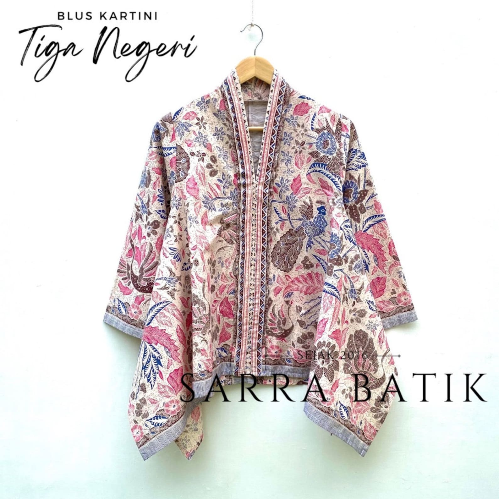 Sarrabatik Blouse Kartini Tiga Negeri Batik Color Cotton Casual Work ...
