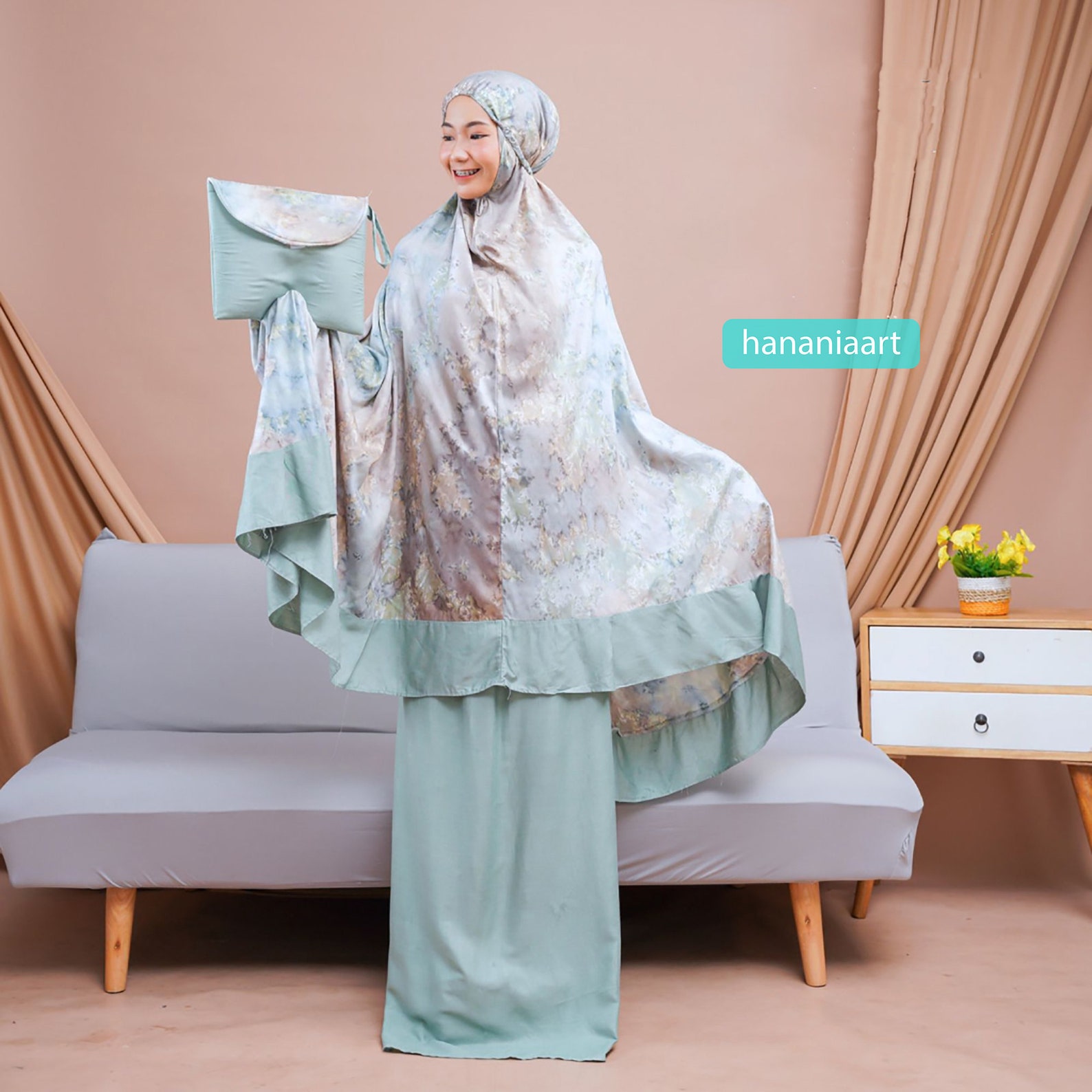The Radiant Elegance Al Hanan Mukena Tie Dye Tania Series, Prayer Dress ...