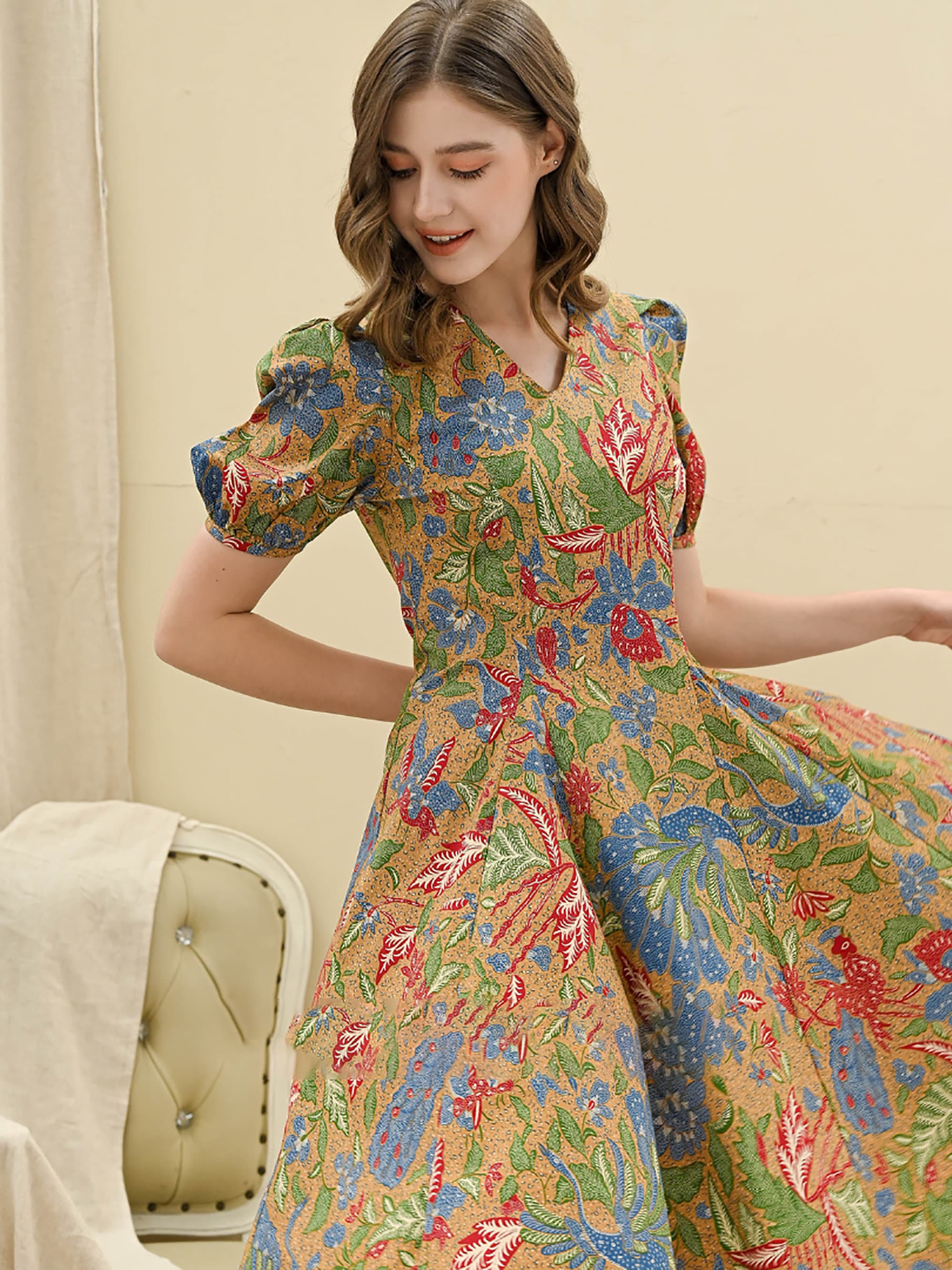 Elegant Nuansa Batik Dress, Batik Dress, Batik, Boho Dress, Bohemian ...