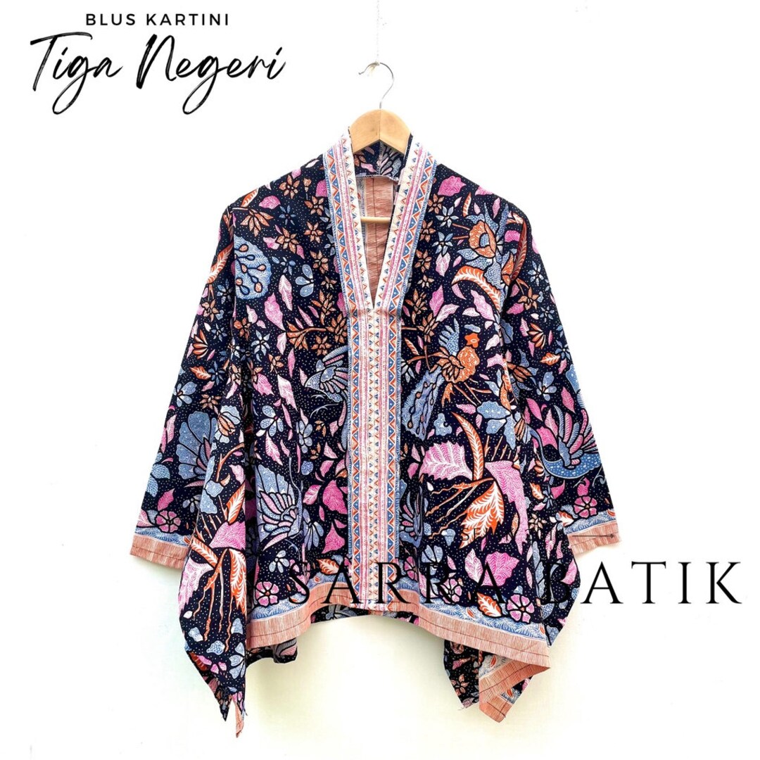 Sarrabatik Blouse Kartini Tiga Negeri Batik Color Cotton Casual Work ...