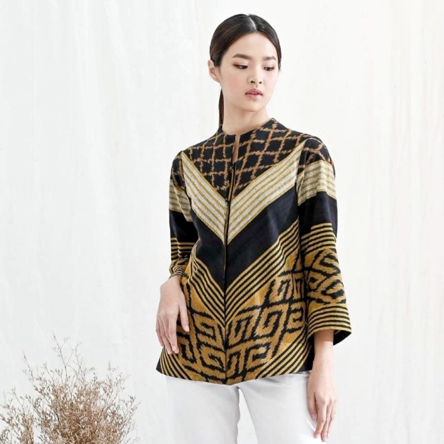 Women's Ethnic Weaving Batik Tops Blouse, Women Blouse, Readymade ...