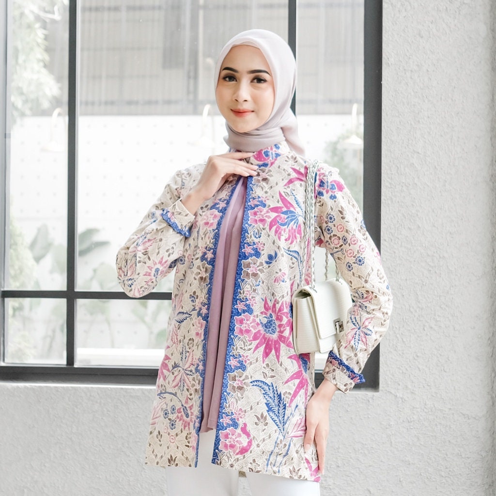 Jenar Tunik Formal Batik Blouse for Women, Women Blouse, Batik Blouse ...