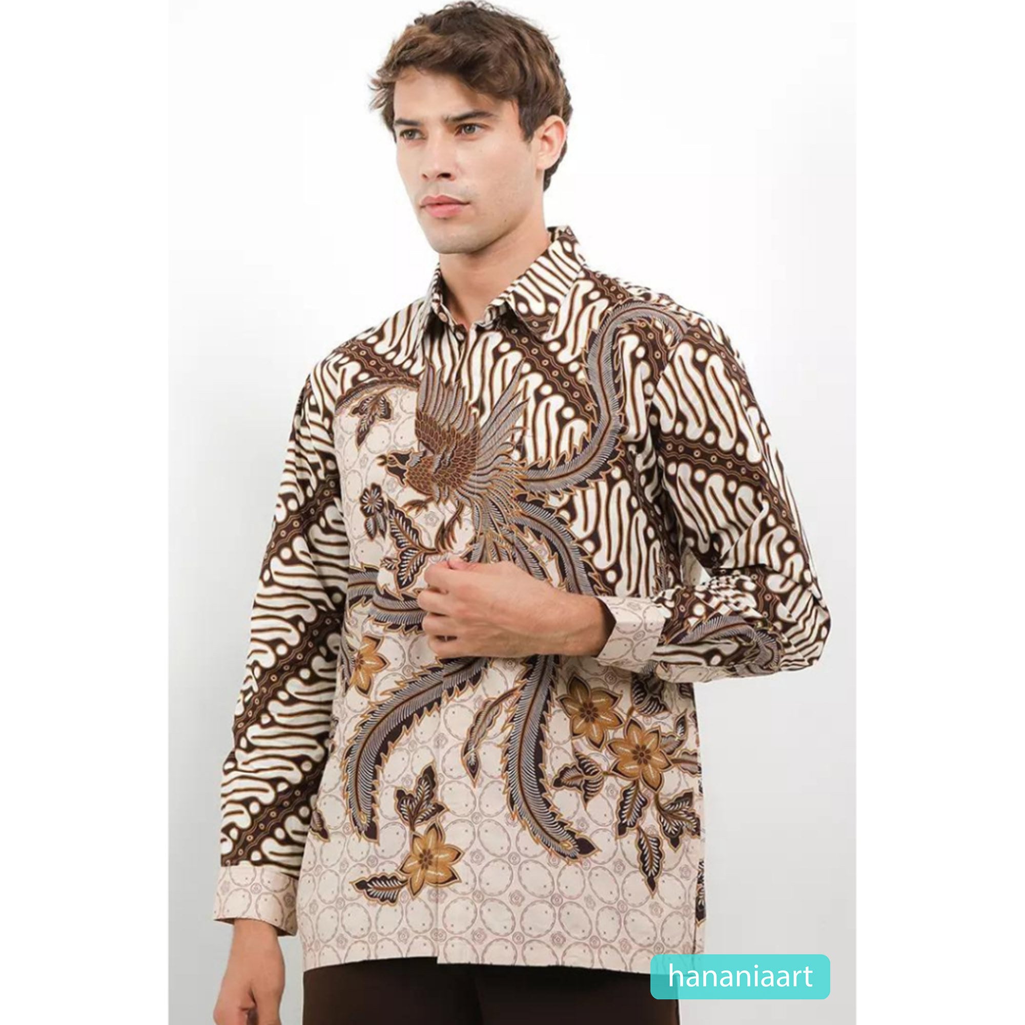 Timeless Elegance Krisna Batik Gavin Long-sleeve Shirt, Men Batik, Men ...