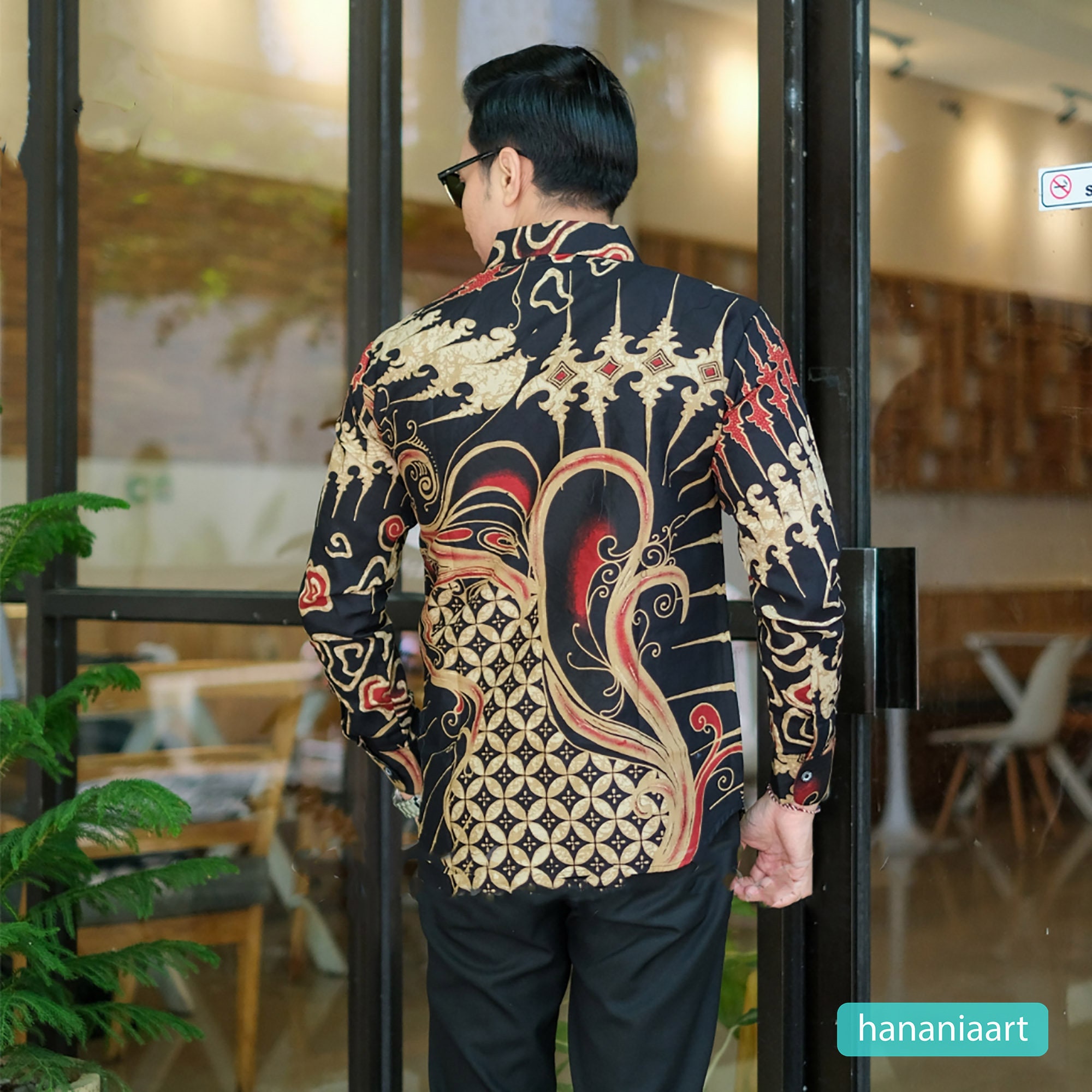 Dirgantara Elegance Modern Men's Long Sleeve Batik Shirts at Sendang ...