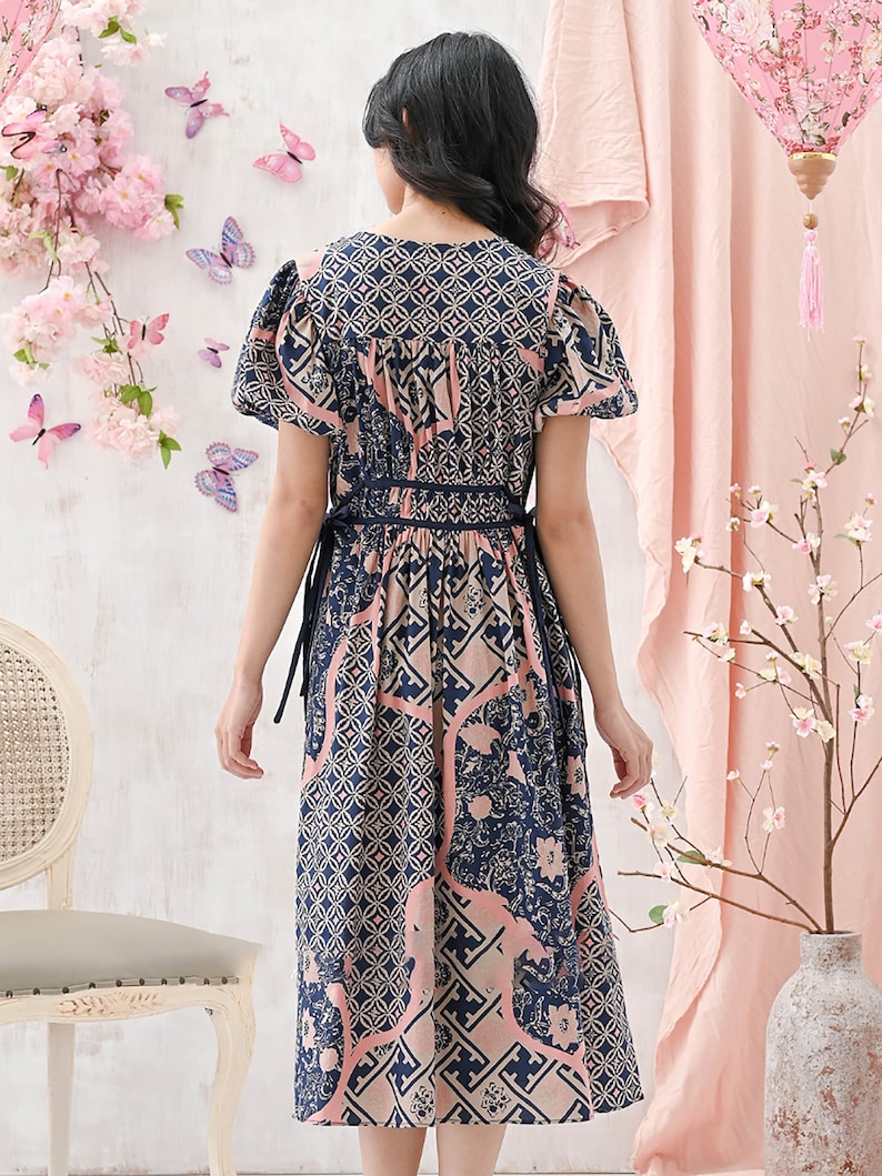 Traditional Indonesian Batik Nuansa Batik Midi Dress, Batik Dress ...