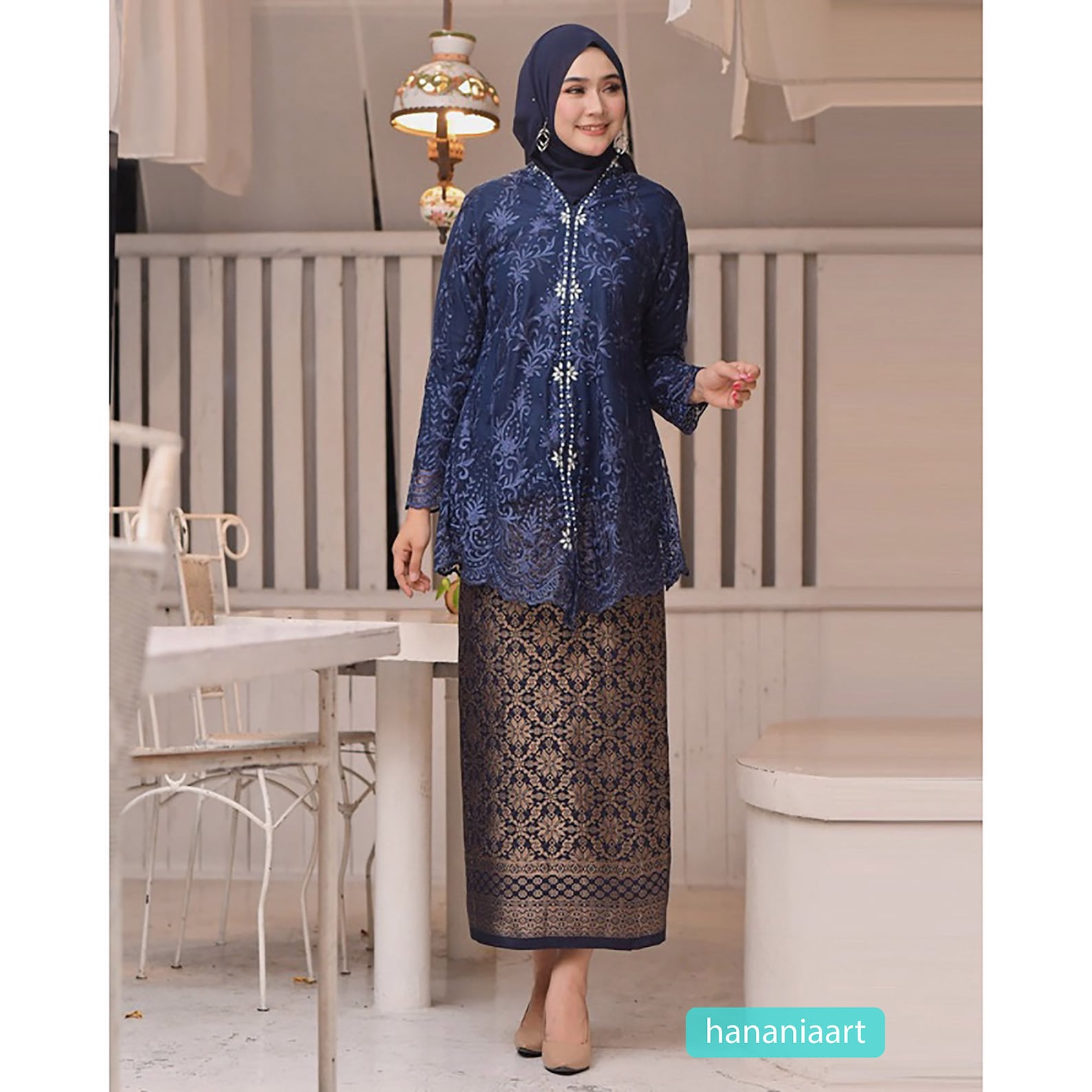 Heritage Elegance Encim Kebaya Set With Songket Skirt & Lace Tunic ...