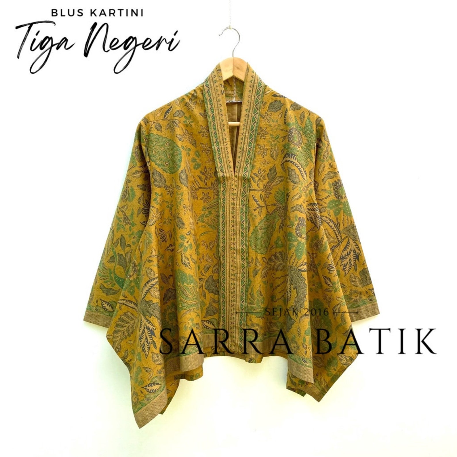 Sarrabatik Blouse Kartini Tiga Negeri Batik Color Cotton Casual Work ...