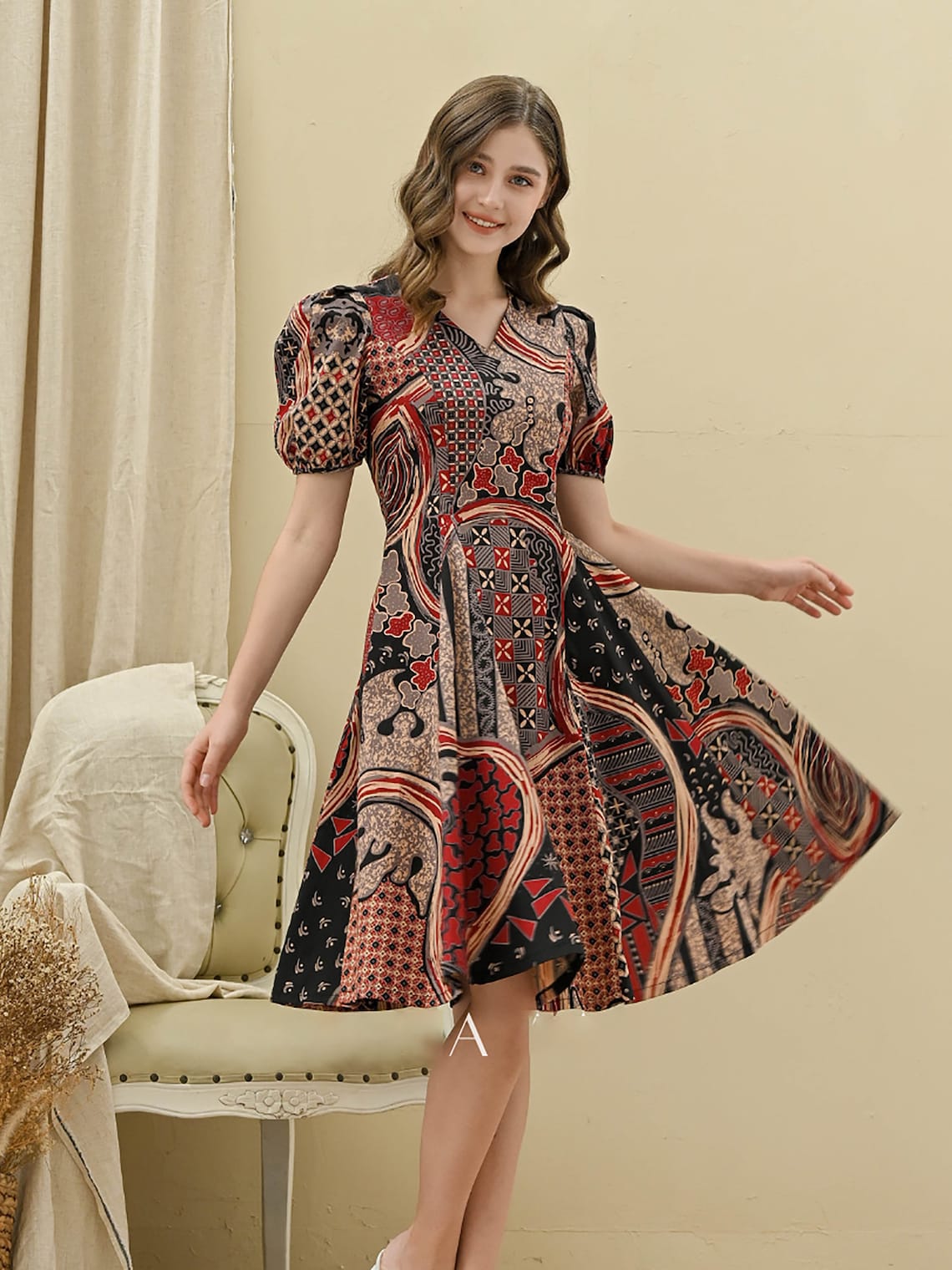 Elegant Nuansa Batik Dress, Batik Dress, Batik, Boho Dress, Bohemian ...