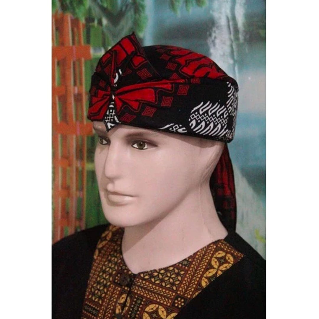 Blangkon Traditional Sundanese Javanese Headband With Red Cap for ...