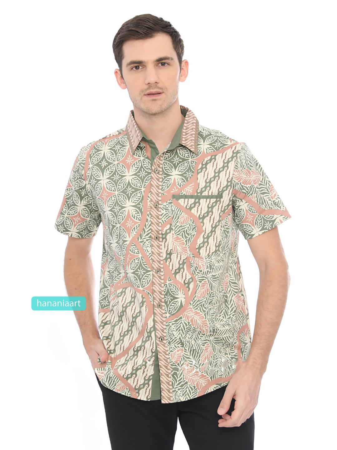 Stylish Sophistication Nuansa Batik Men's Short Sleeve Batik Shirt, Men ...