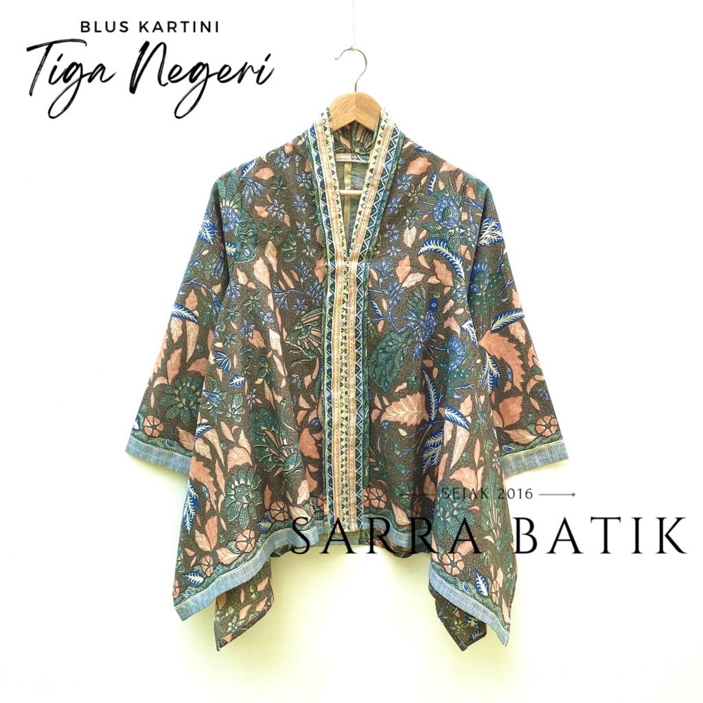 Sarrabatik Blouse Kartini Tiga Negeri Batik Color Cotton Casual Work ...