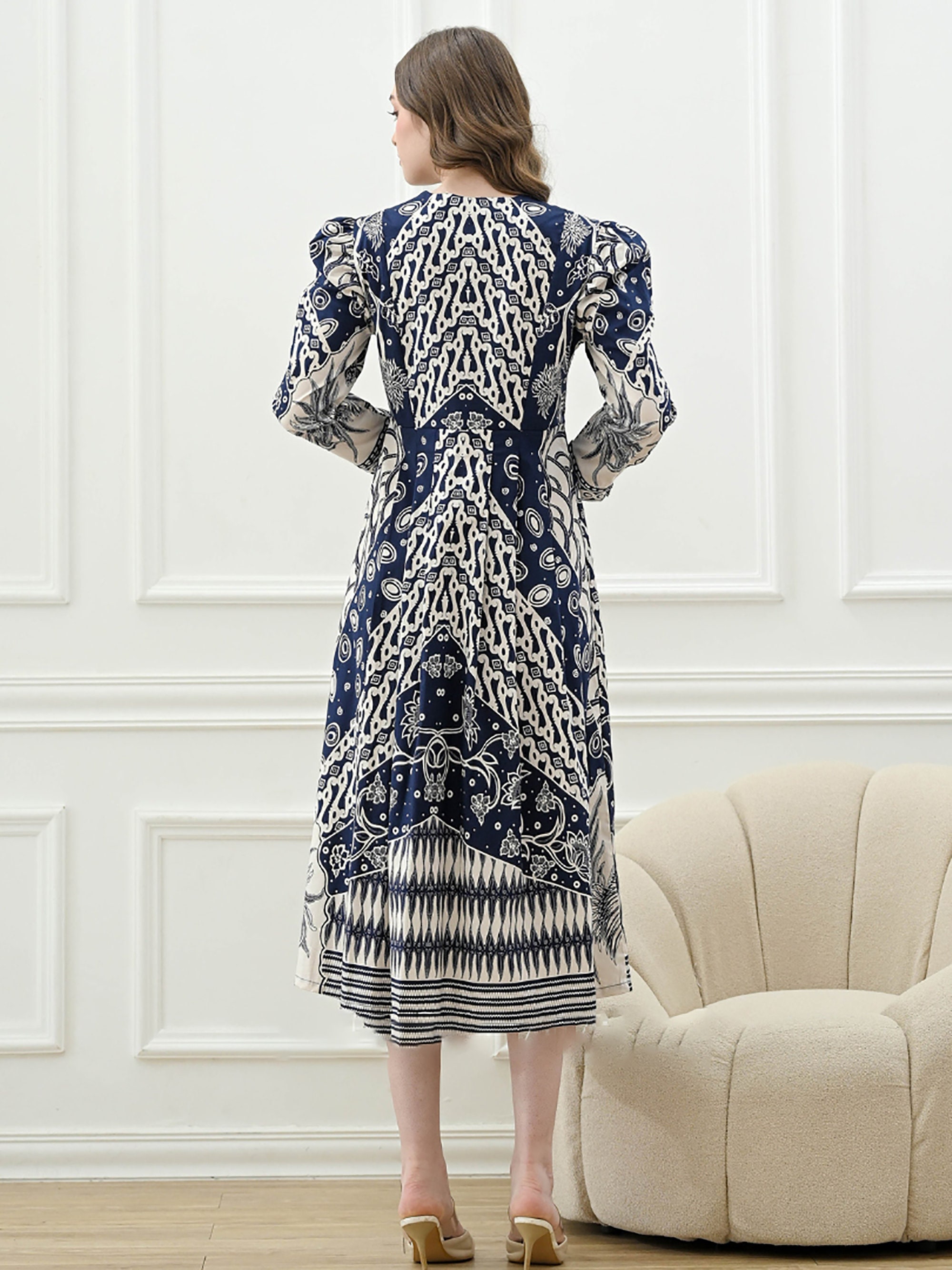 Exquisite Long Sleeve Batik Maxi Dress Ethnic Dress Nuansa - Etsy