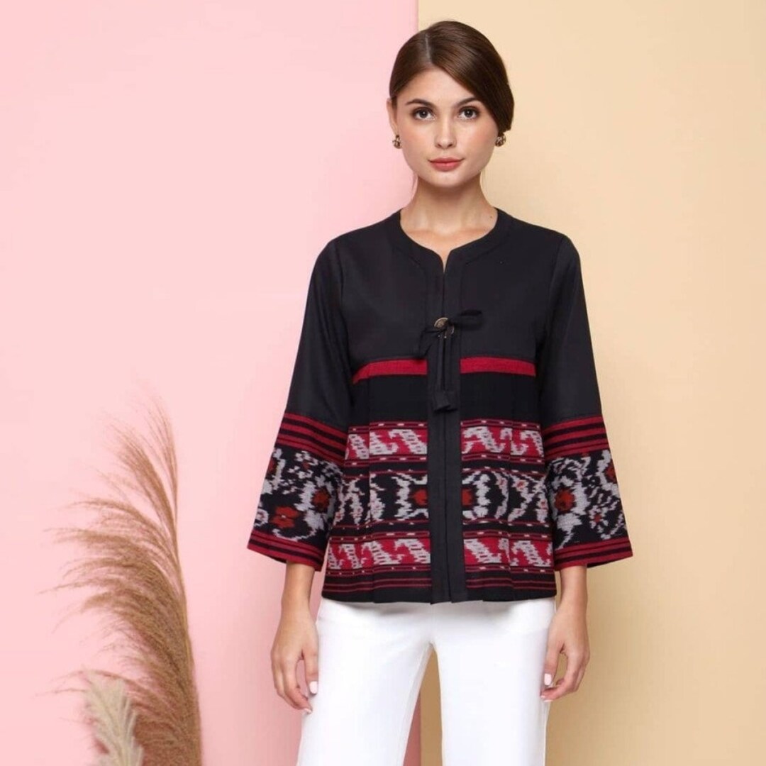 Women's Batik Blouse Ethnic Casual Woven Blouse, Women Blouse ...