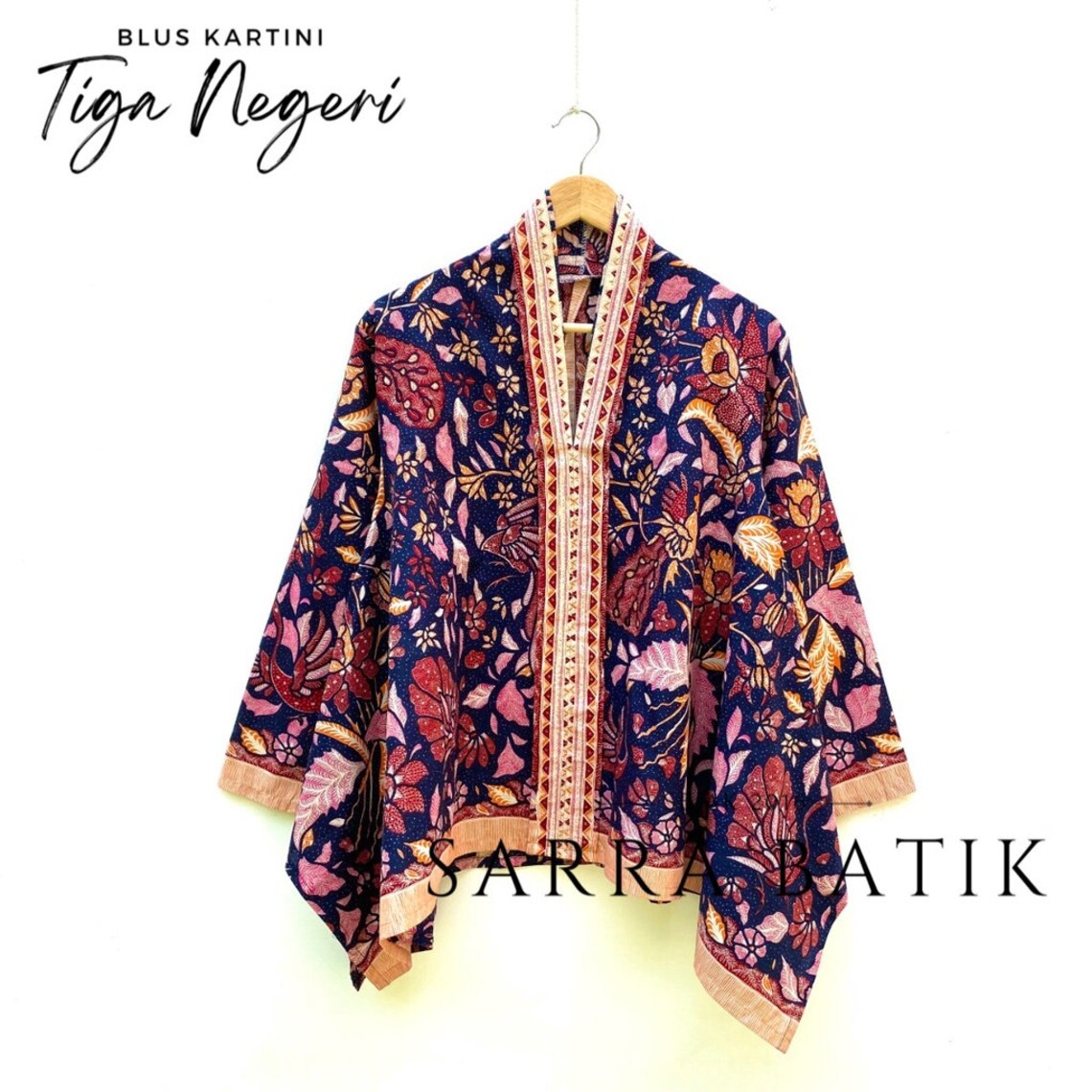 Sarrabatik Blouse Kartini Tiga Negeri Batik Color Cotton Casual Work ...
