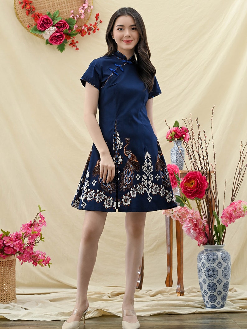 Cheongsam Batik Dress Nuansa Batik, Batik Dress, Batik, Boho Dress ...
