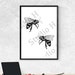 Fine Line Twin Bees - Digital Download Print, Printable Art, Digital ...