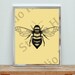 Fine Line Bee in HONEY - Digital Download Print, Printable Art, Digital ...