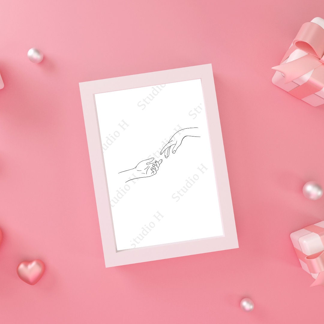 Barbie Hands Holding - Pink, Fine Line Figure, Digital Listing, Wall ...