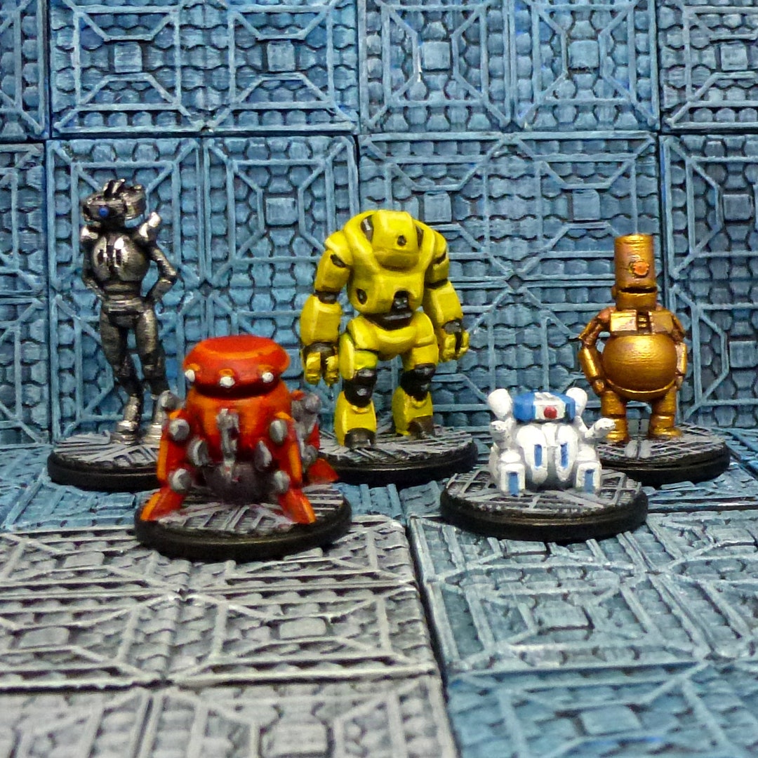 Sci-fi Civilian Robot Miniatures: 28mm/32mm, UNPAINTED Wargaming NPC ...
